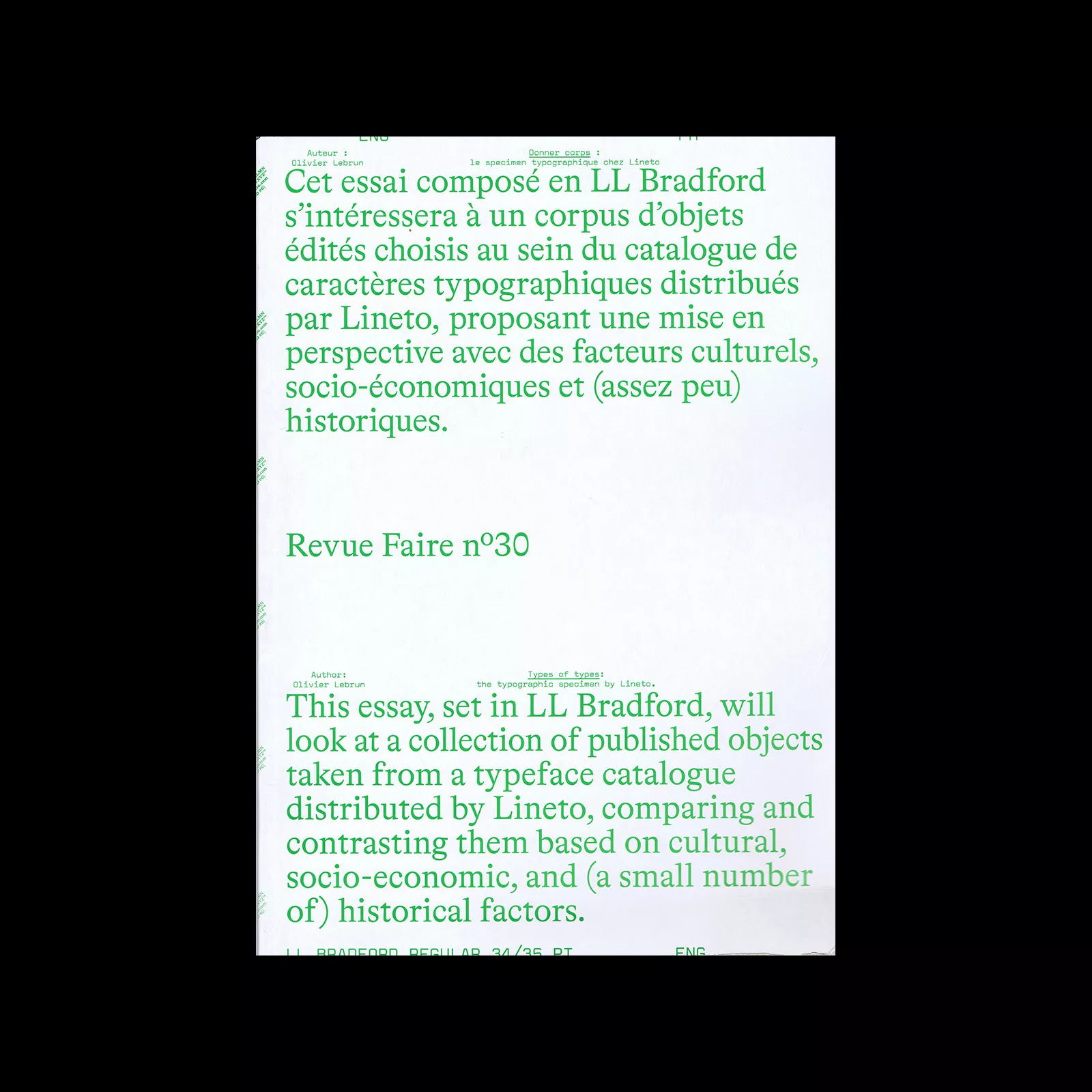 Revue Faire, n°30 — Types of types: the typographic specimen by Lineto ...