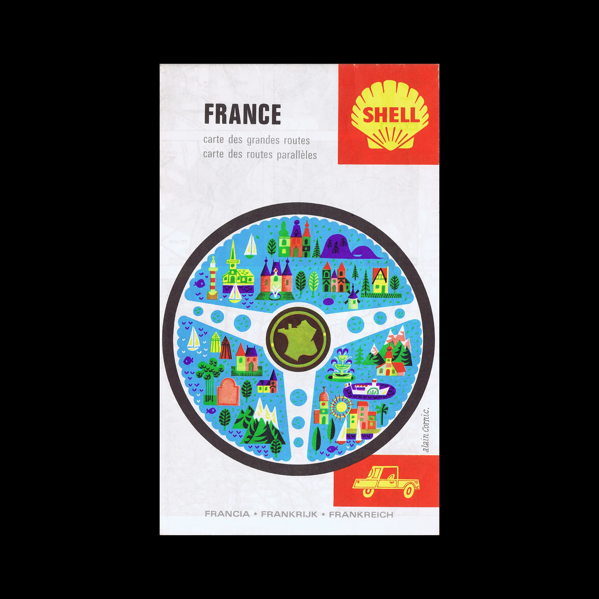 France Route Map, Shell, 1969 - Design Reviewed