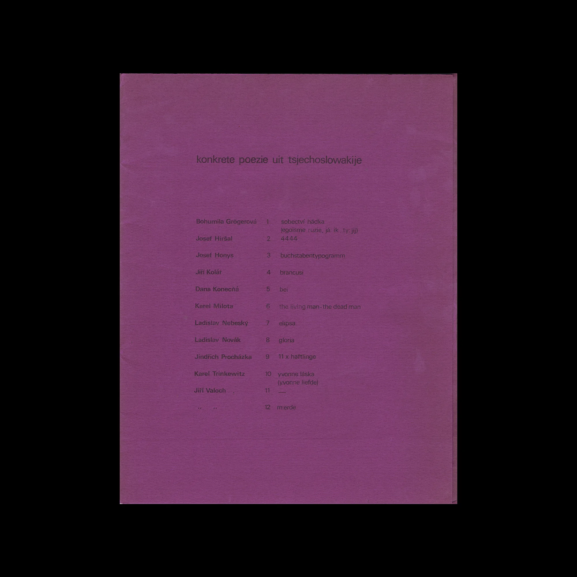 Konkrete Poezie uit Tsjechoslowakije, Amsterdam Np, 1970 - Design Reviewed