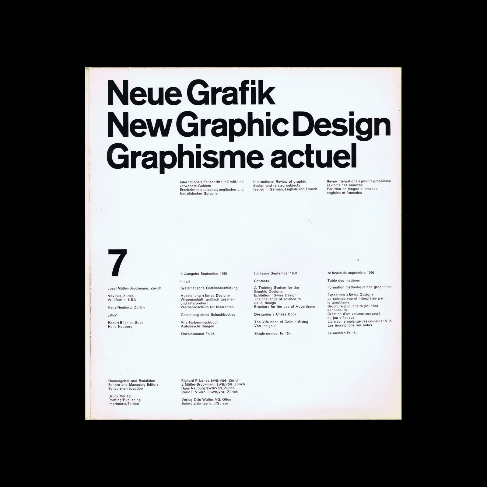 Neue Grafik / New Graphic Design / Graphisme actuel – No.07, 1960 ...